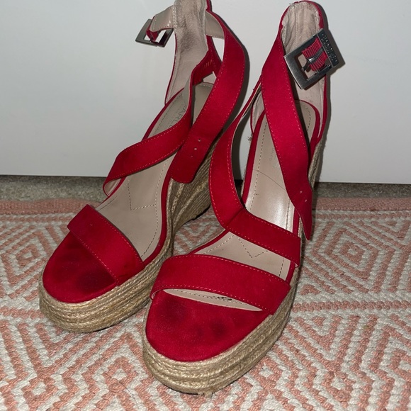 Charles David | Shoes | Charles Red Wedges | Poshmark